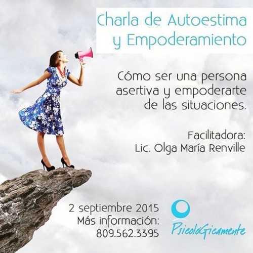 Charla Autoestima y empoderamiento en Psicológicamente | maspsicologia.com