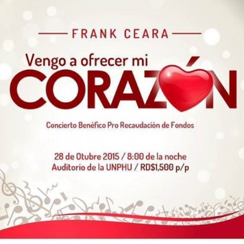 Concierto benéfico pro-recaudación de fondos “Vengo a ofrecer mi ...